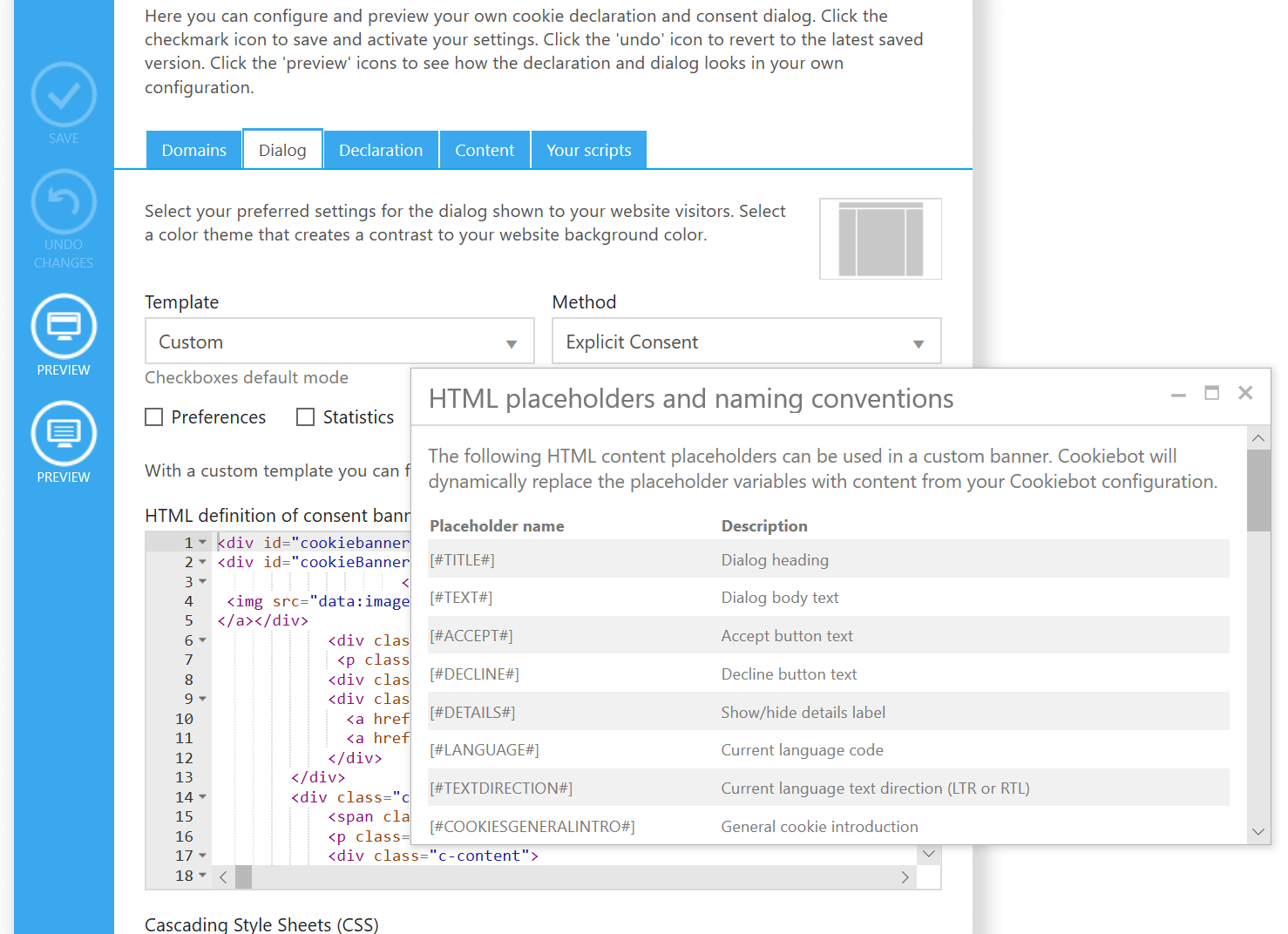 Style the Cookiebot consent banner - | CookieInfo