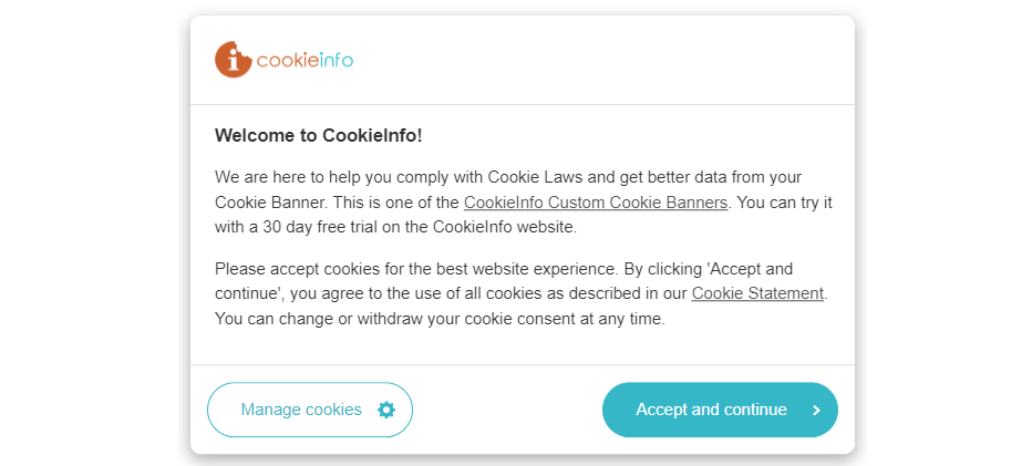 Cookiebot custom cookie banner